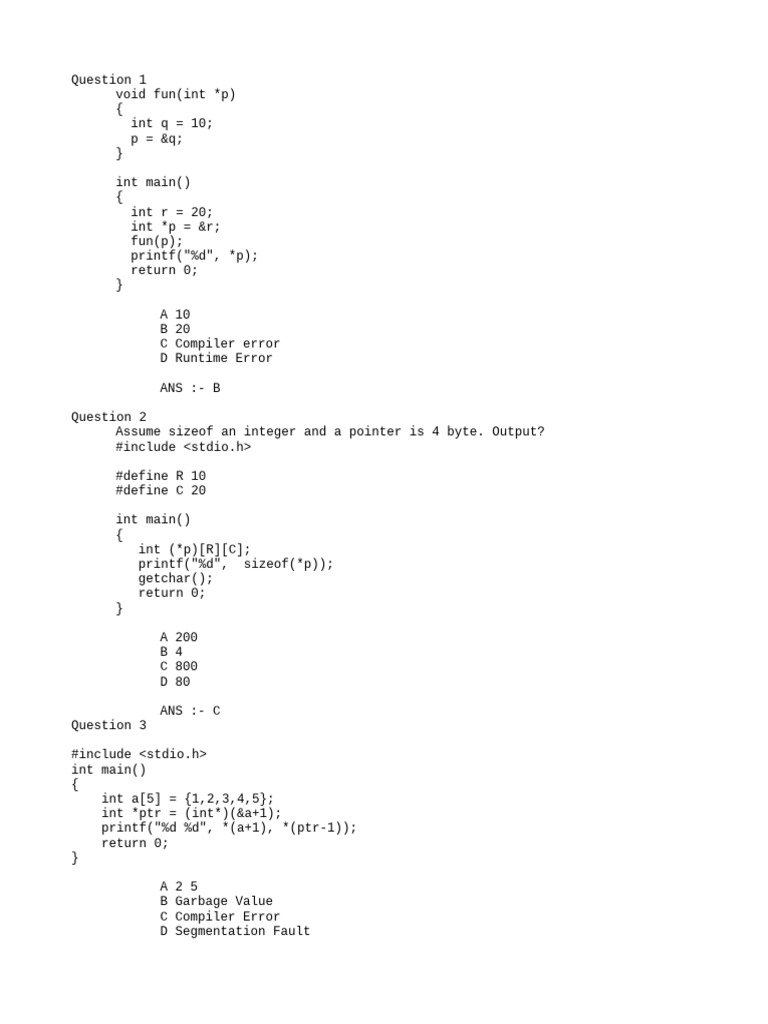 C Advanced Pointer - 20 | PDF