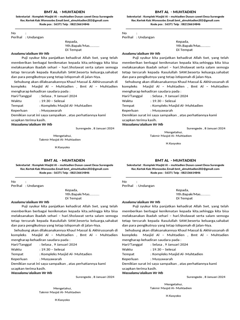 BMT Al - Muhtadien BMT Al - Muhtadien: Assalamu'alaikum WR WB Assalamu'alaikum WR WB | PDF