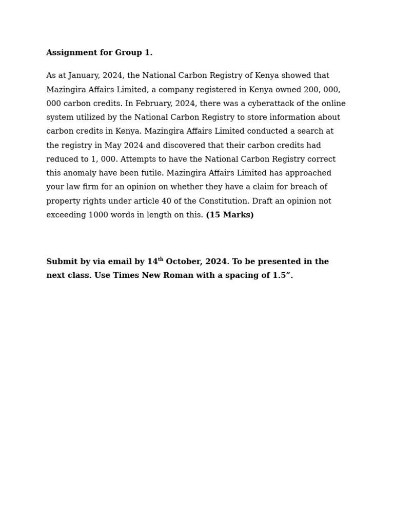 Assignment for Group 1 | PDF