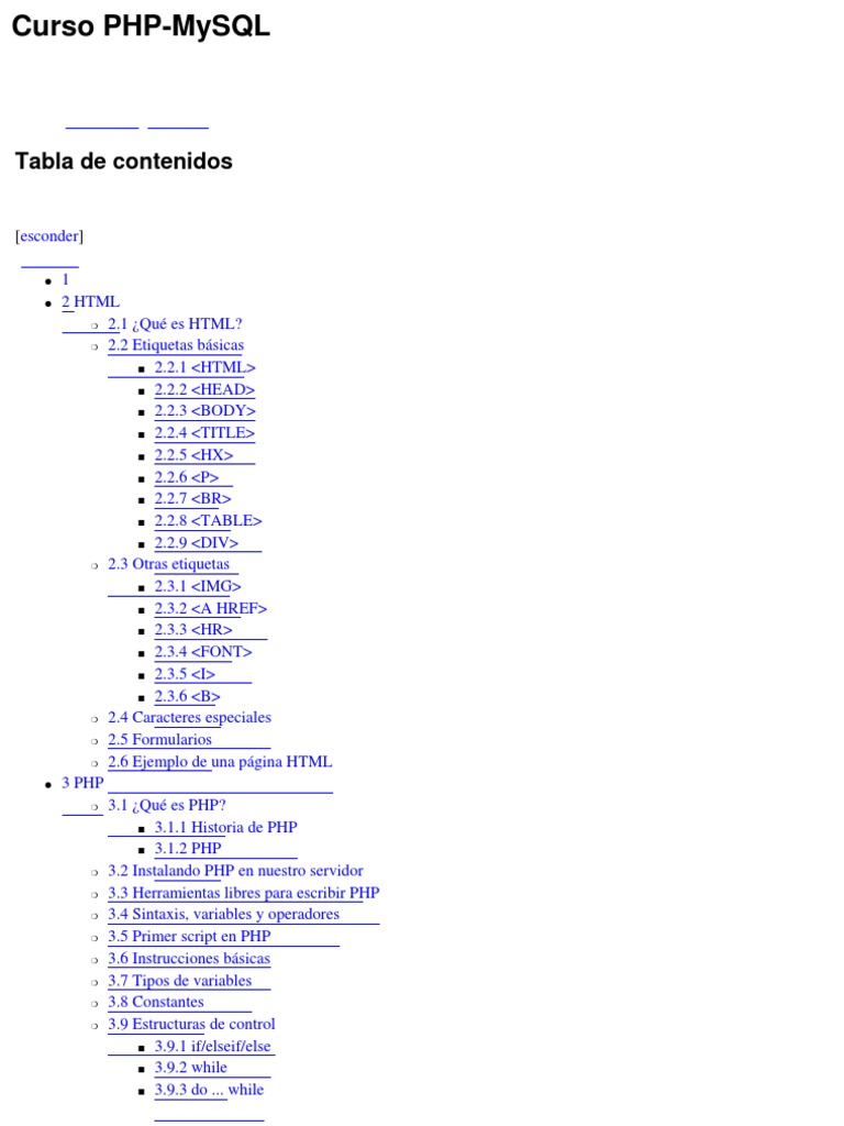 Curso PHP Mysql | PDF | Estructura de datos de matriz | Php Curso PHP Mysql | PDF | Estructura de datos de matriz | Php