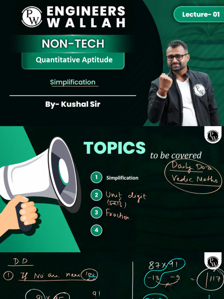 Quantitative Aptitude 01 - Class Notes | PDF