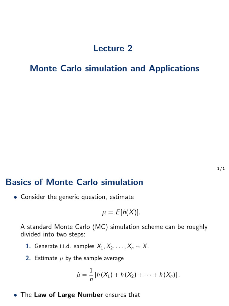 Lec2 MC-Simulation | PDF