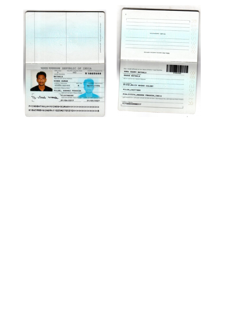 Vinod - Passport | PDF