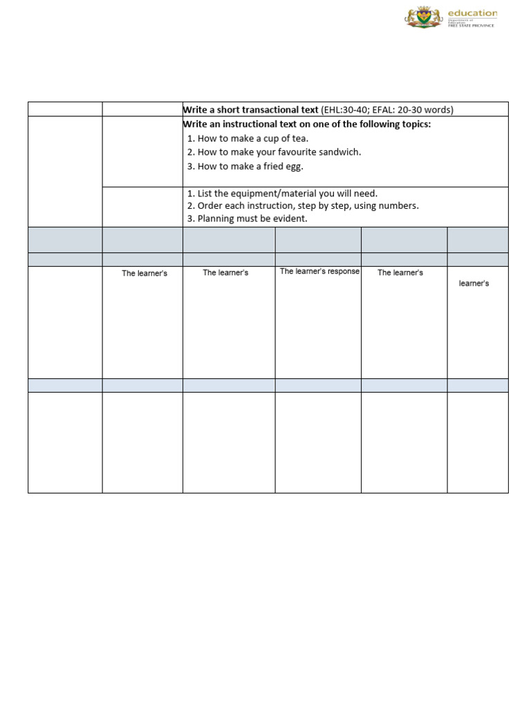 Term 4 writing tasks 2023 | PDF