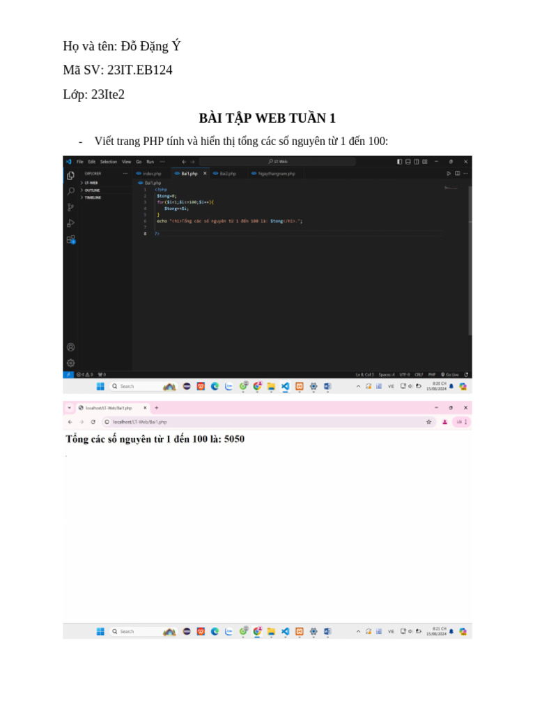 Baitapwebtuan 1 | PDF