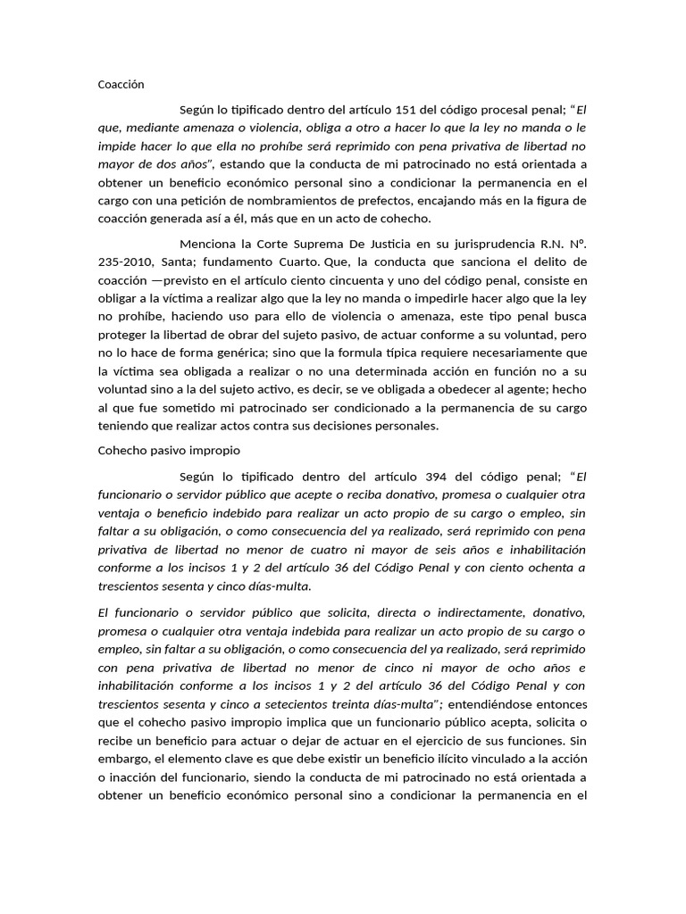 Cohecho y Coacción | PDF