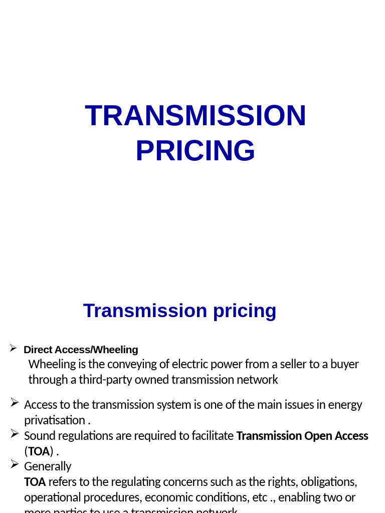 Lecture 5 - Transmission Pricing | PDF
