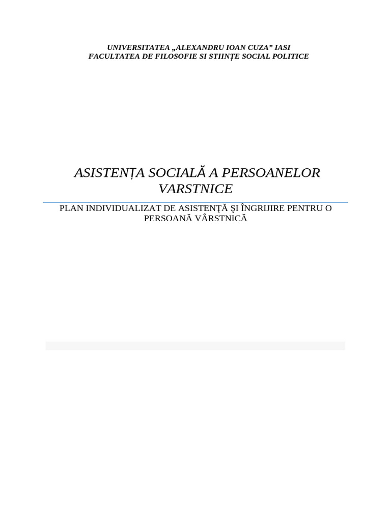 Plan - Individualizat - de - Asistenta - Si - Ingr UAIC | PDF