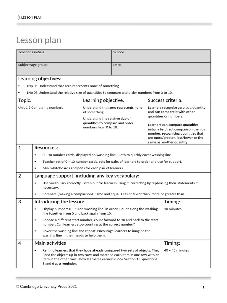 Example_lesson_plan_2 | PDF