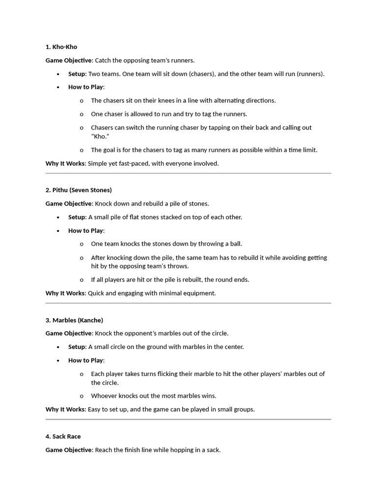 suggested games with rules | PDF