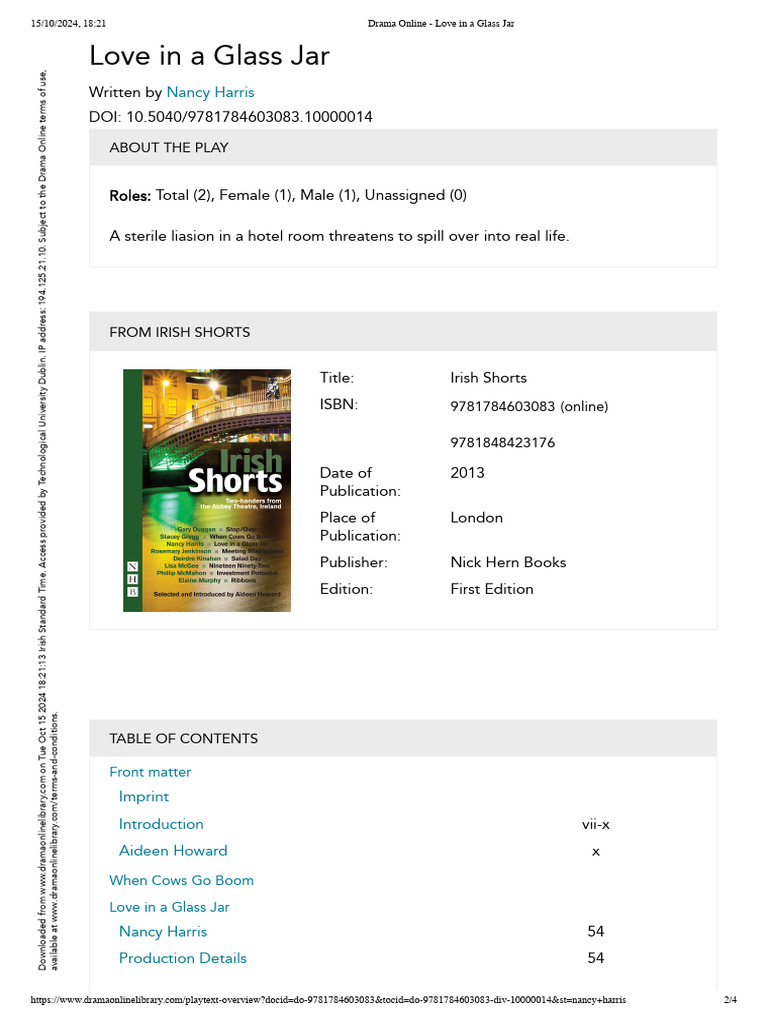 Drama Online - Love in A Glass Jar | PDF