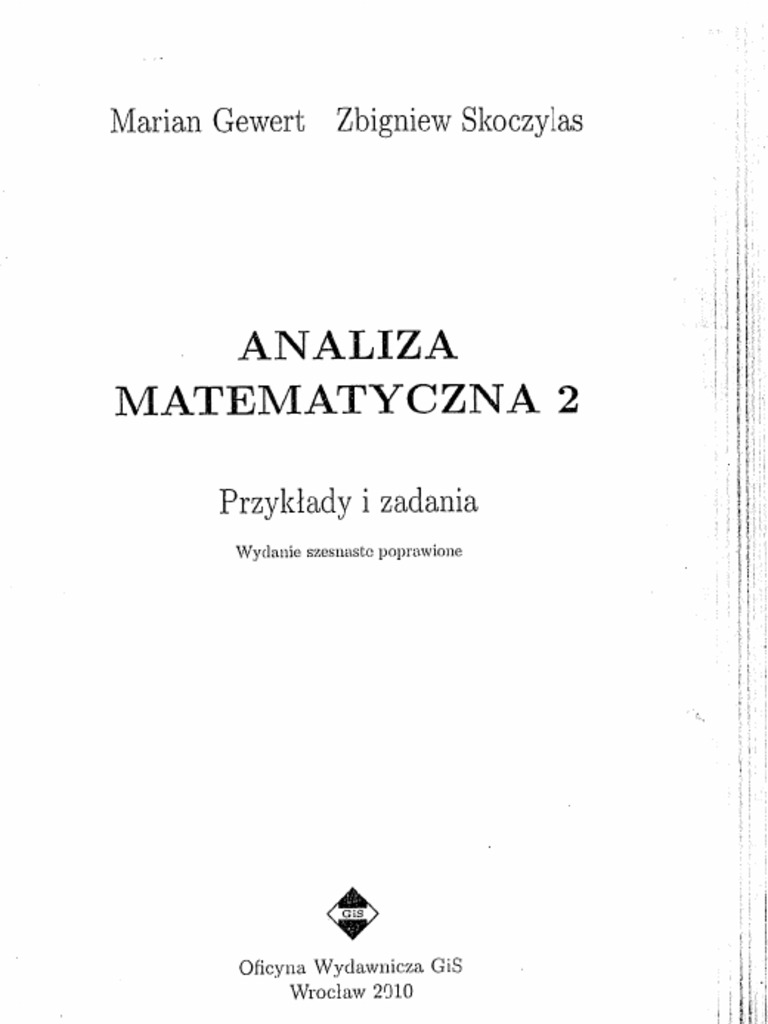 Skoczylas Z. - Analiza Matematyczna 2 Przykłady I Zadania | PDF