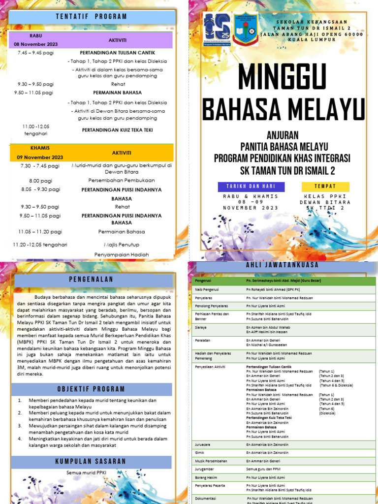 Buku Program Minggu Bahasa Melayu 8-9 NOV 2023 | PDF