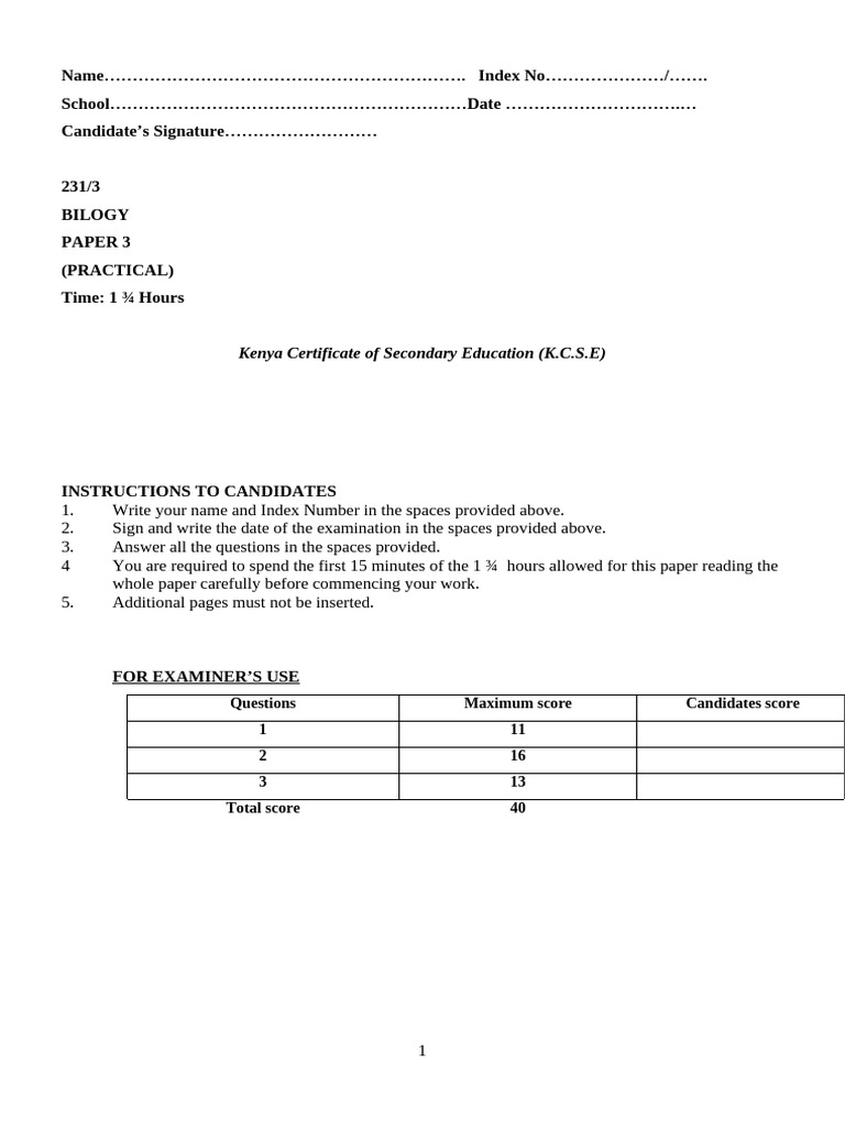 Biology Practical Exam 40 Questions | PDF