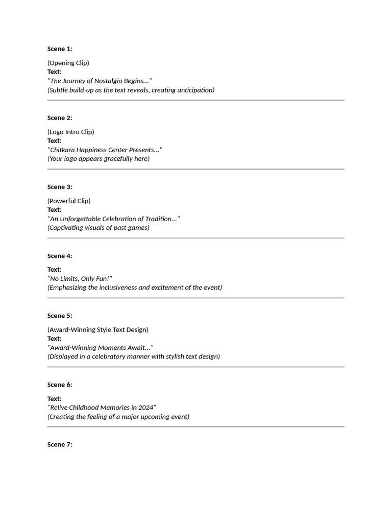 Teaser Video Texts | PDF