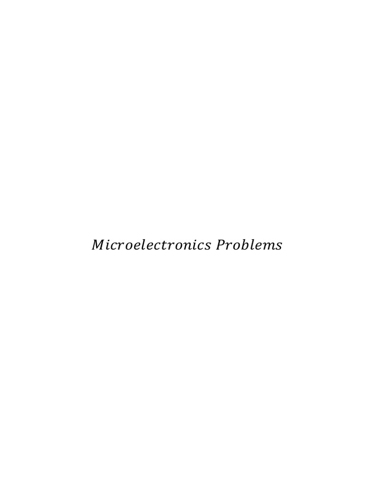 Microelectronics Problems | PDF