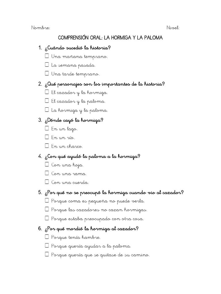 2.-La Paloma y La Hormiga | PDF