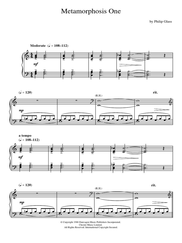 Philip Glass - Metamorphosis 1-5 (Complete) | PDF