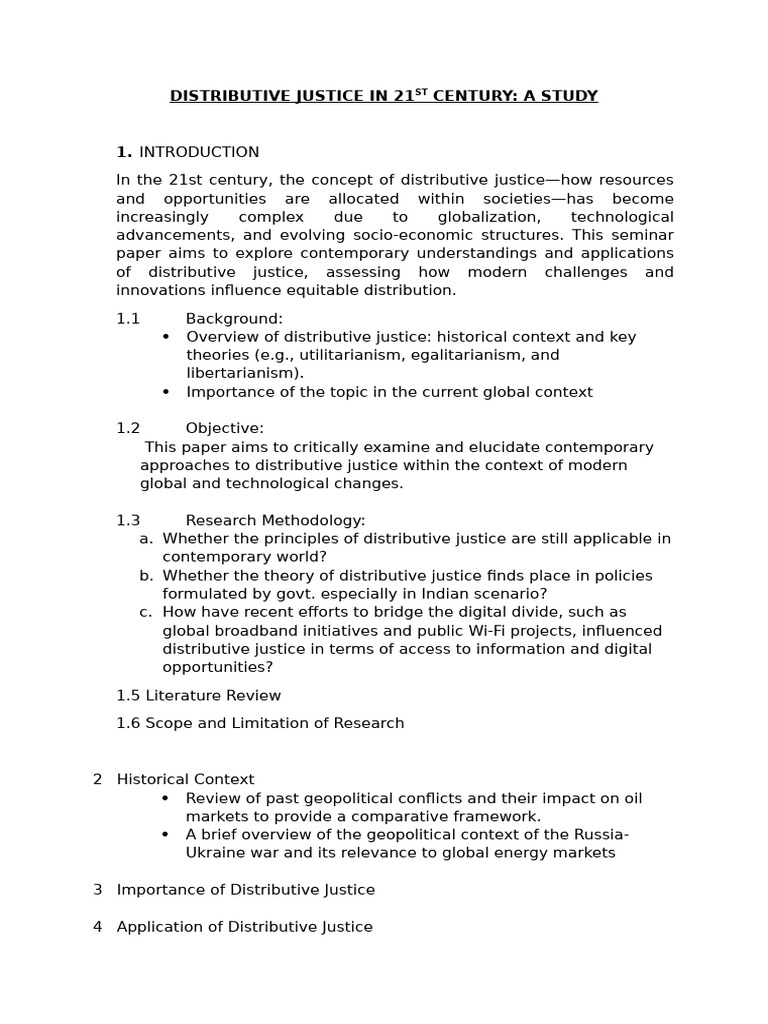 Distributive Justice in 21ST Century | PDF