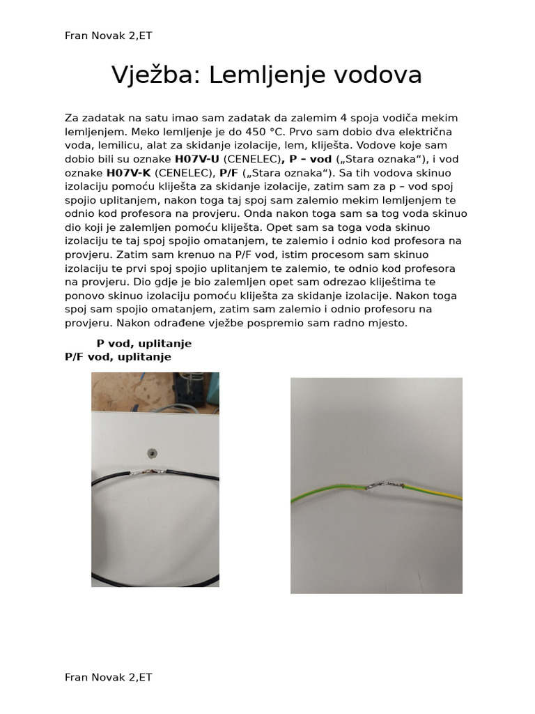 Fran Novak Lemljenje Vodova | PDF