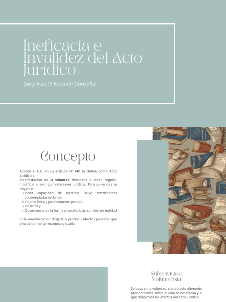 Ineficacia e Invalidez Del Acto Jurídico | PDF | Intención (Derecho Penal) | Derecho
