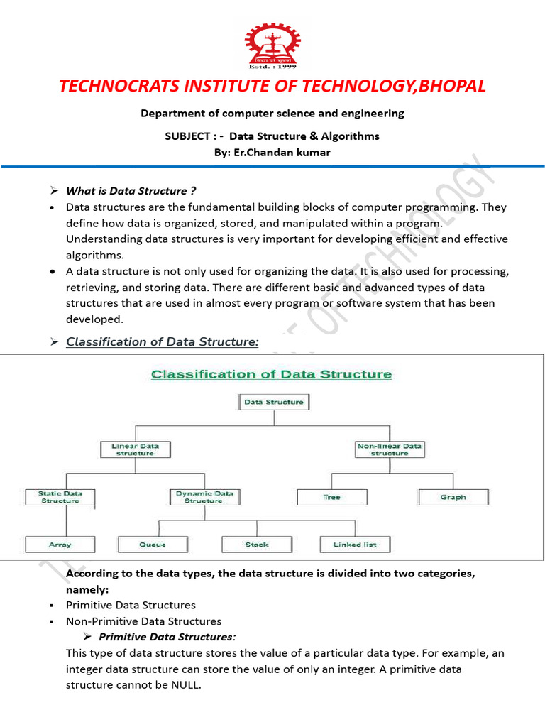 Dsa Notes Topic Upto Tree | PDF | Queue (Abstract Data Type) | Data Type