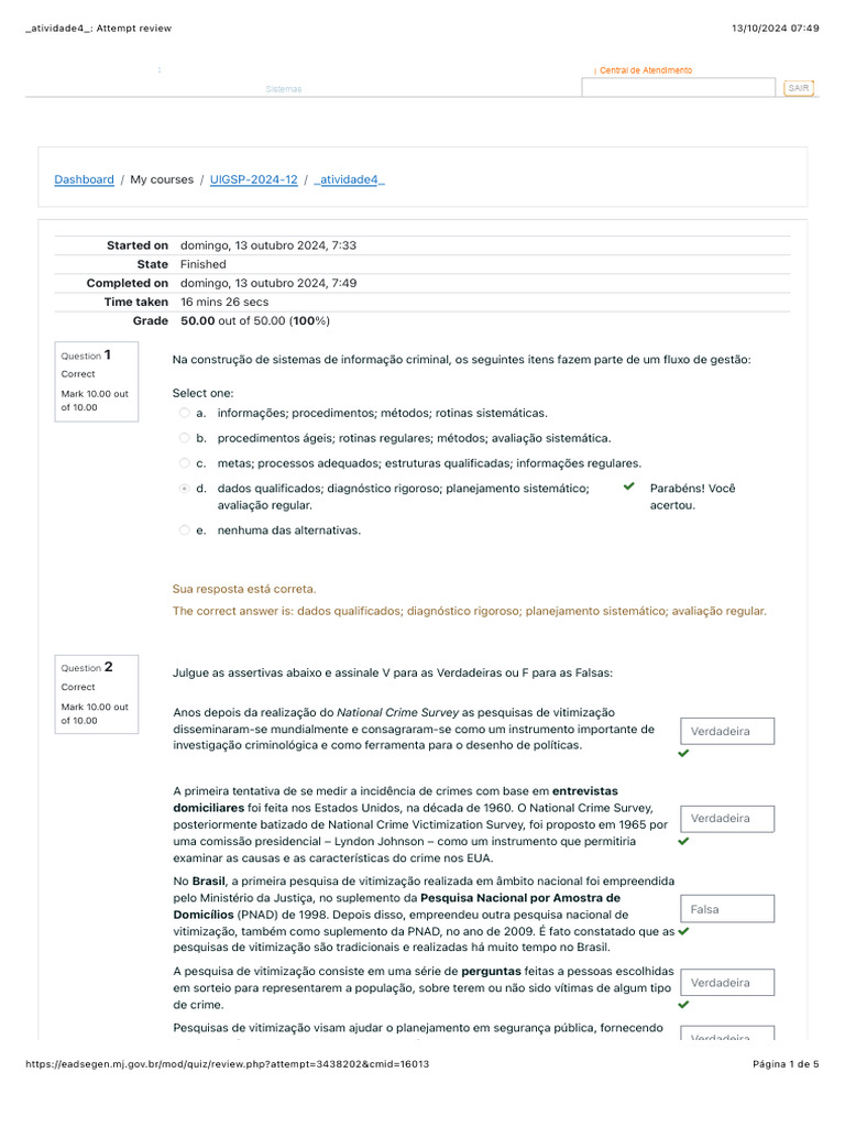 Atividade4 - : Attempt Review | PDF