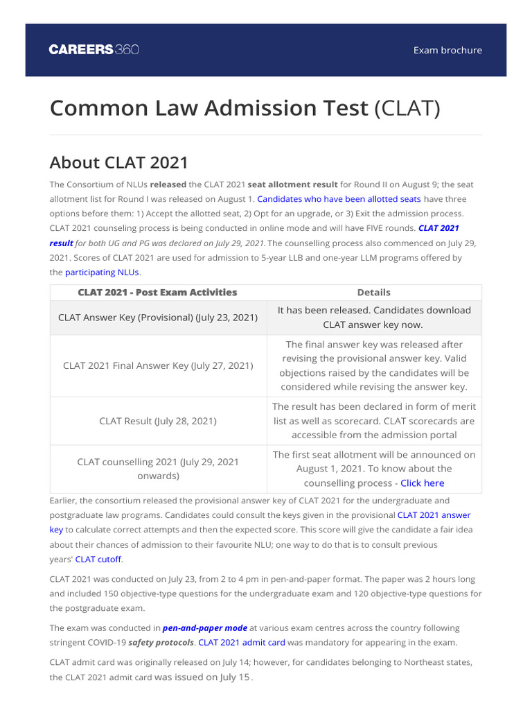 CLAT Brochure | PDF