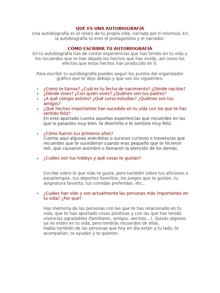 Qué Es Una Autobiografía | PDF