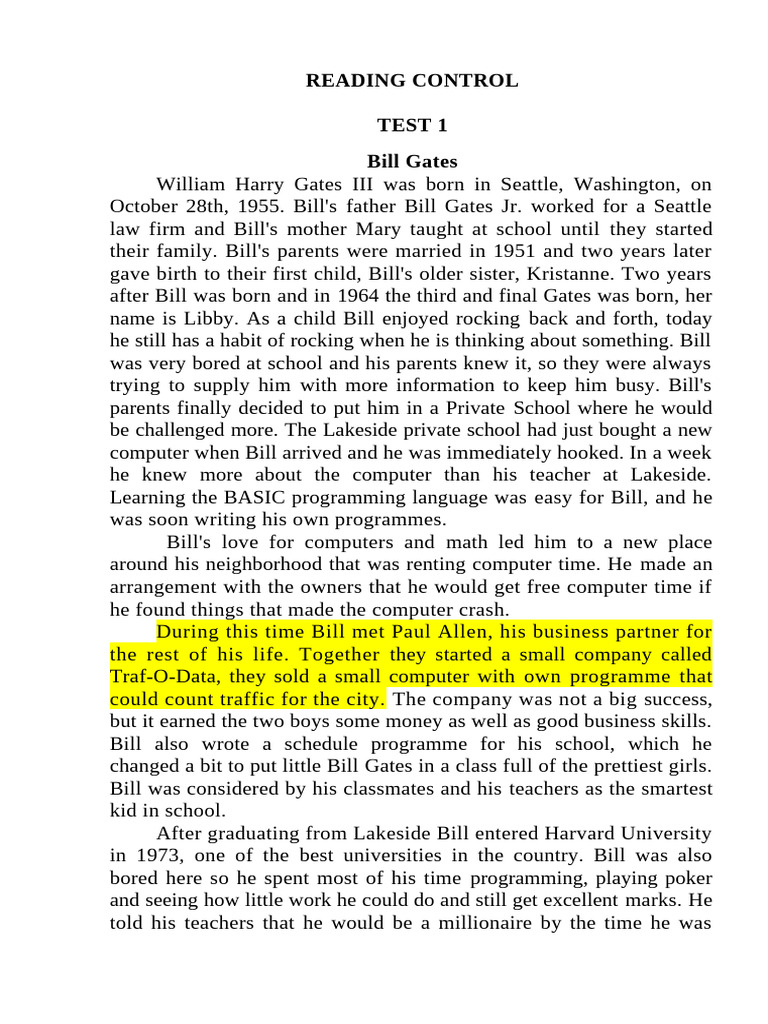 Reading Control | PDF