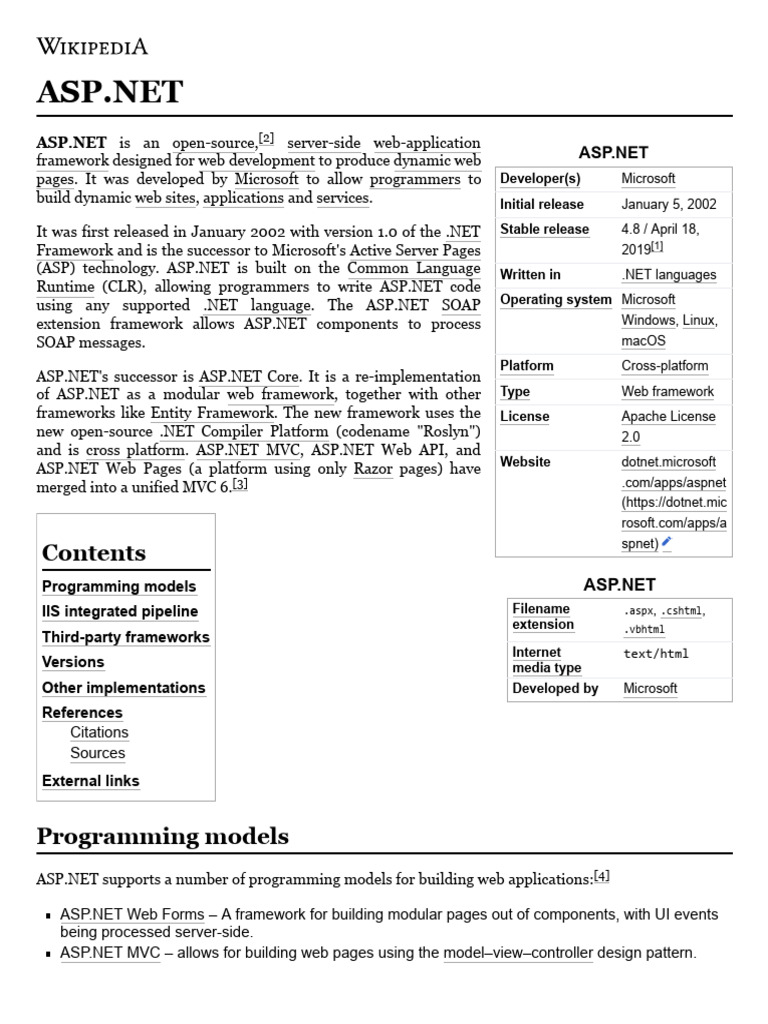 5.0 ASP - NET - Wikipedia | PDF