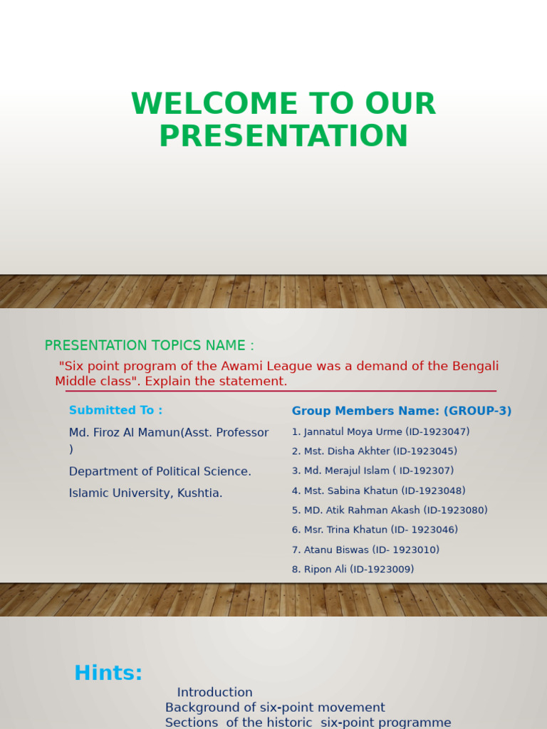 Welcome to Our Presentation Group 3 | PDF