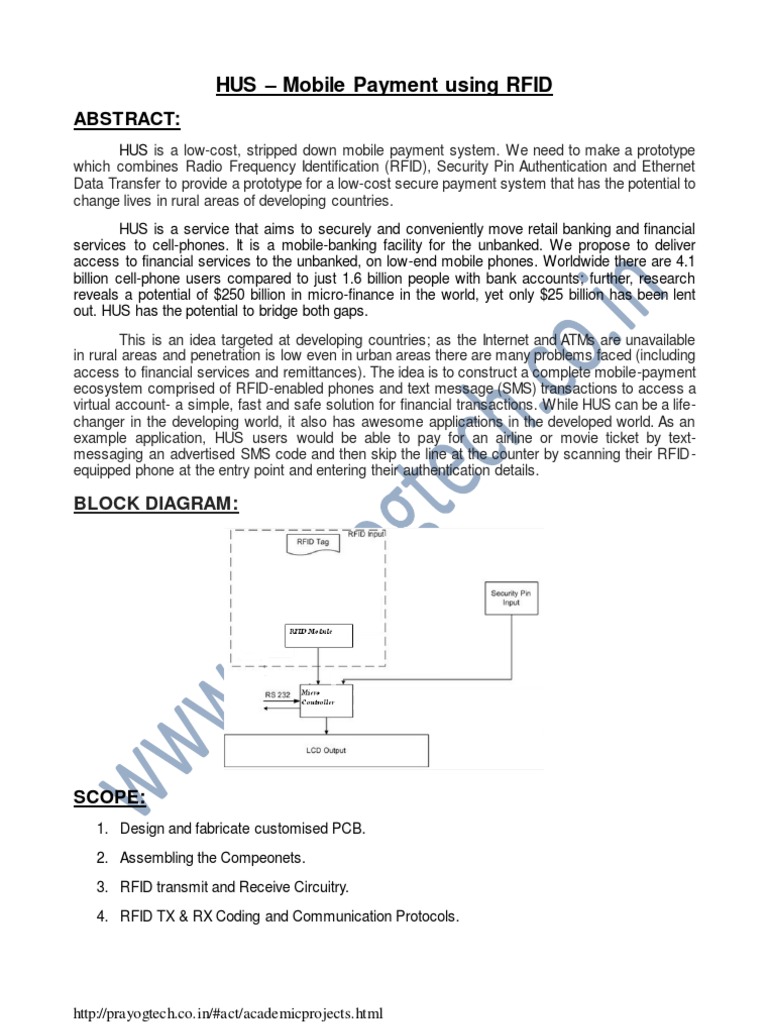 Mobile PAyment Using RFID | PDF | Mobile Phones | Radio Frequency Identification