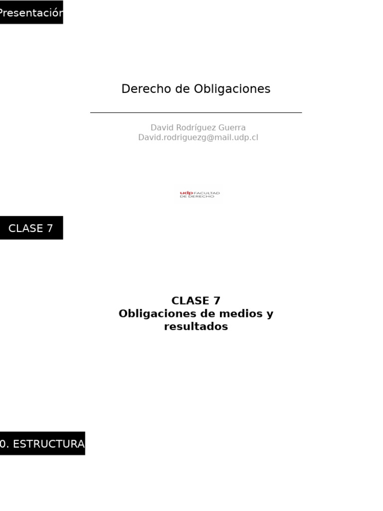 Derecho de Obligaciones. Clase 7. | PDF