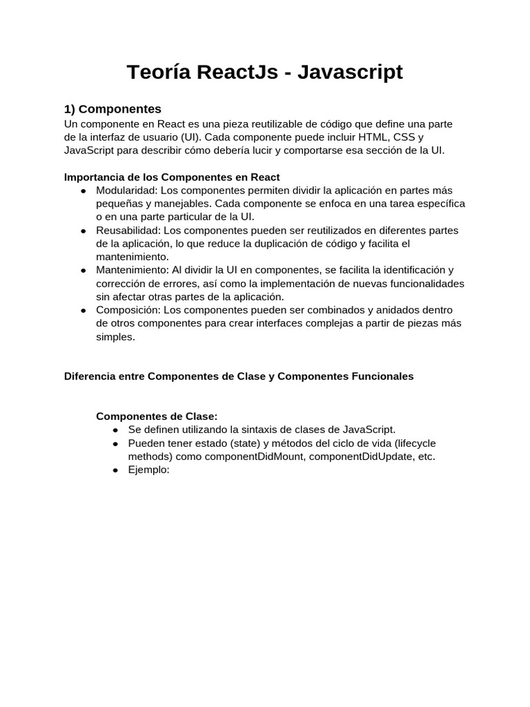 Teoria ReactJs - Javascript | PDF