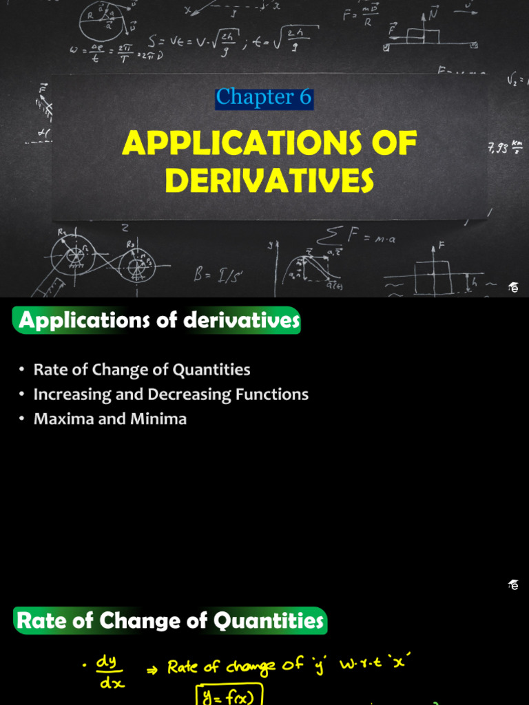 Plus Two Maths 6. Application of Derivatives One Shot Revision | PDF