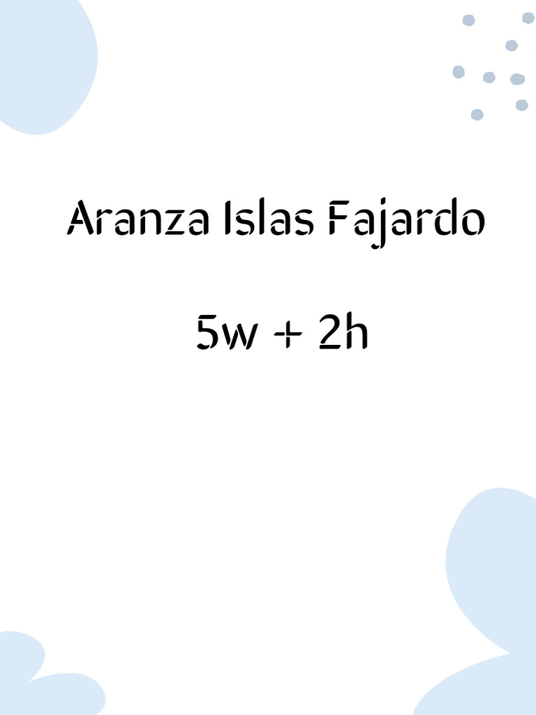 Aranza Islas Fajardo 5w + 2h | PDF