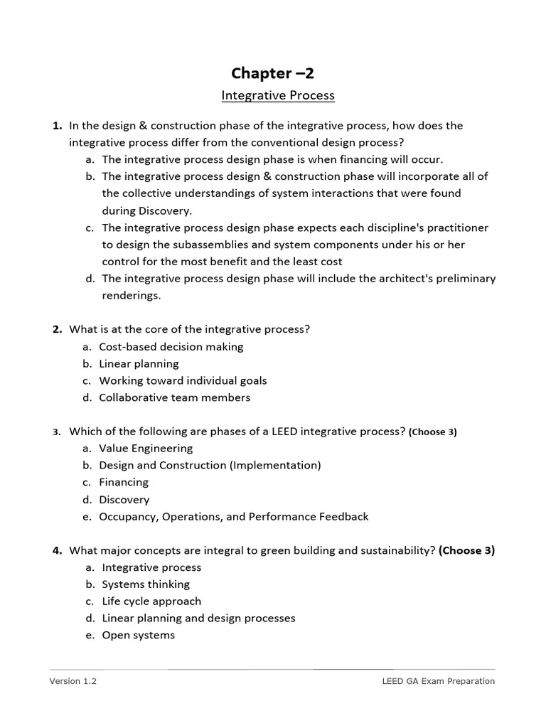 GA 05 Chapter - 2 - Integrative - Process - Questions - GA Scope v1.2 | PDF