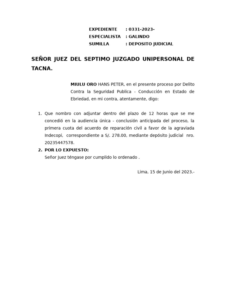 Escito Judicial | PDF