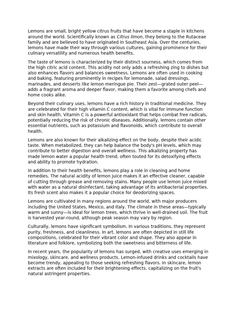 Lemon Notes Bio | PDF