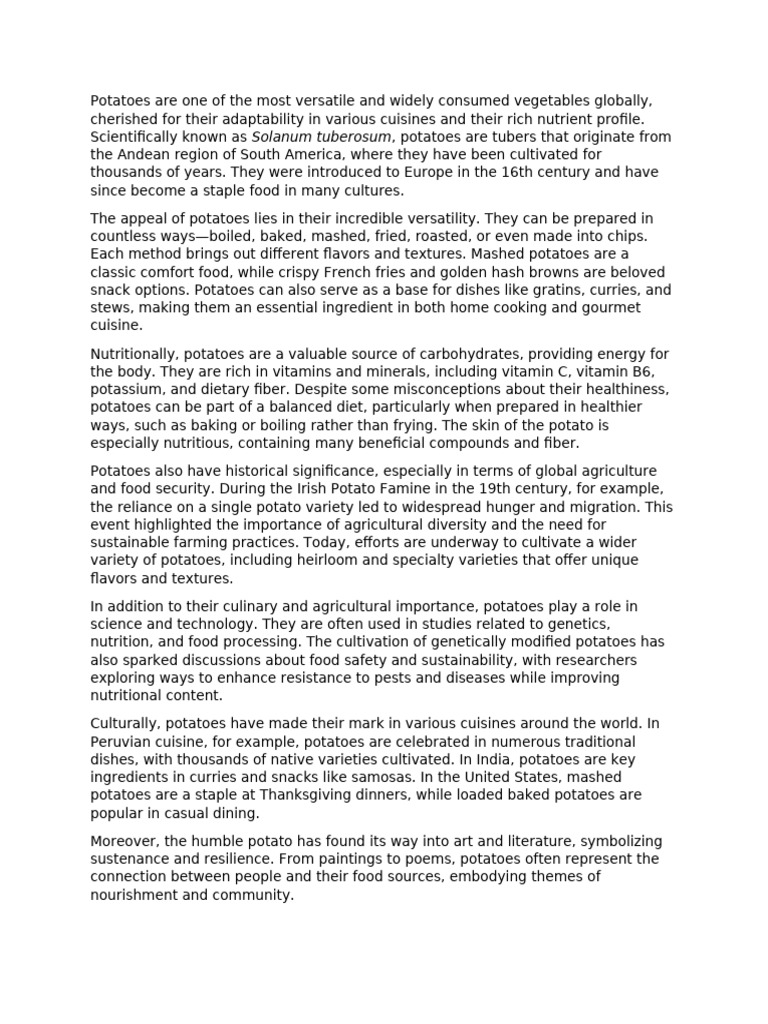 Potato Notes Bio | PDF