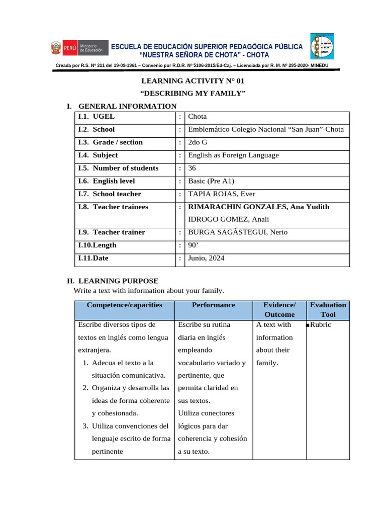 ANA YUDITH Y ANALI GOMEZ Primera Sesión | PDF