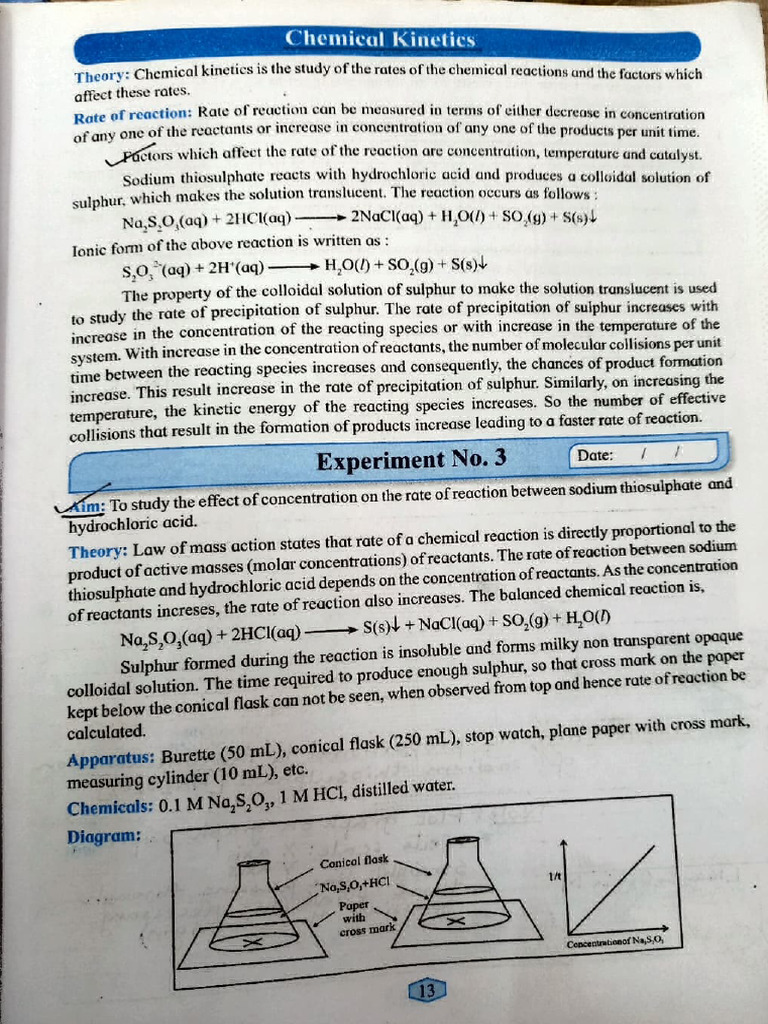 Chemical Kinetics Exp | PDF