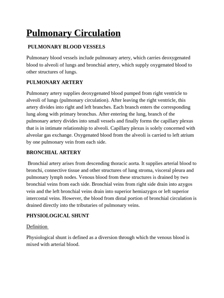 Pulmonary Circulation | PDF
