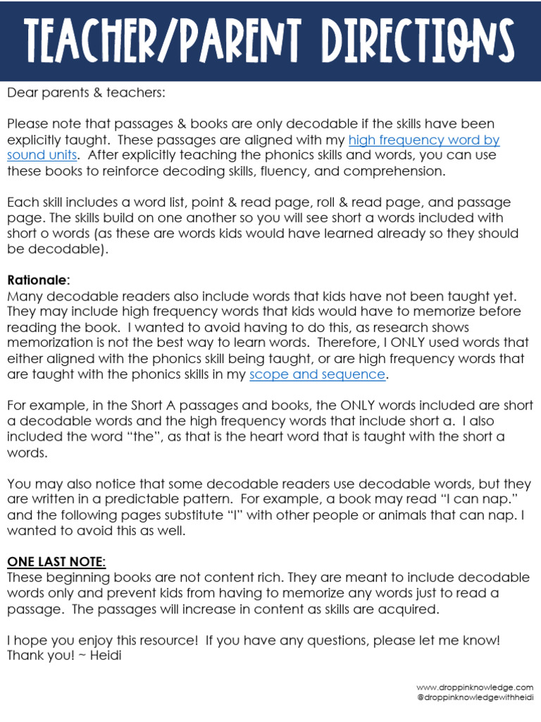 Short A Decodable Reading Passages | PDF | Phonics | Language Arts ...