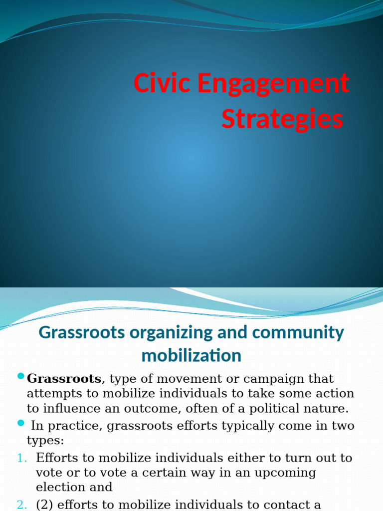 Lec 18 - Civic Engagement Strategies | PDF
