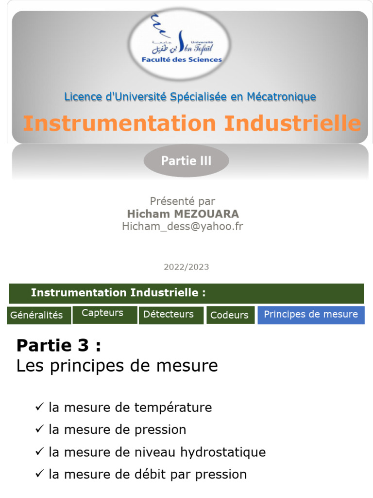 Instrumentation Industrielle | PDF