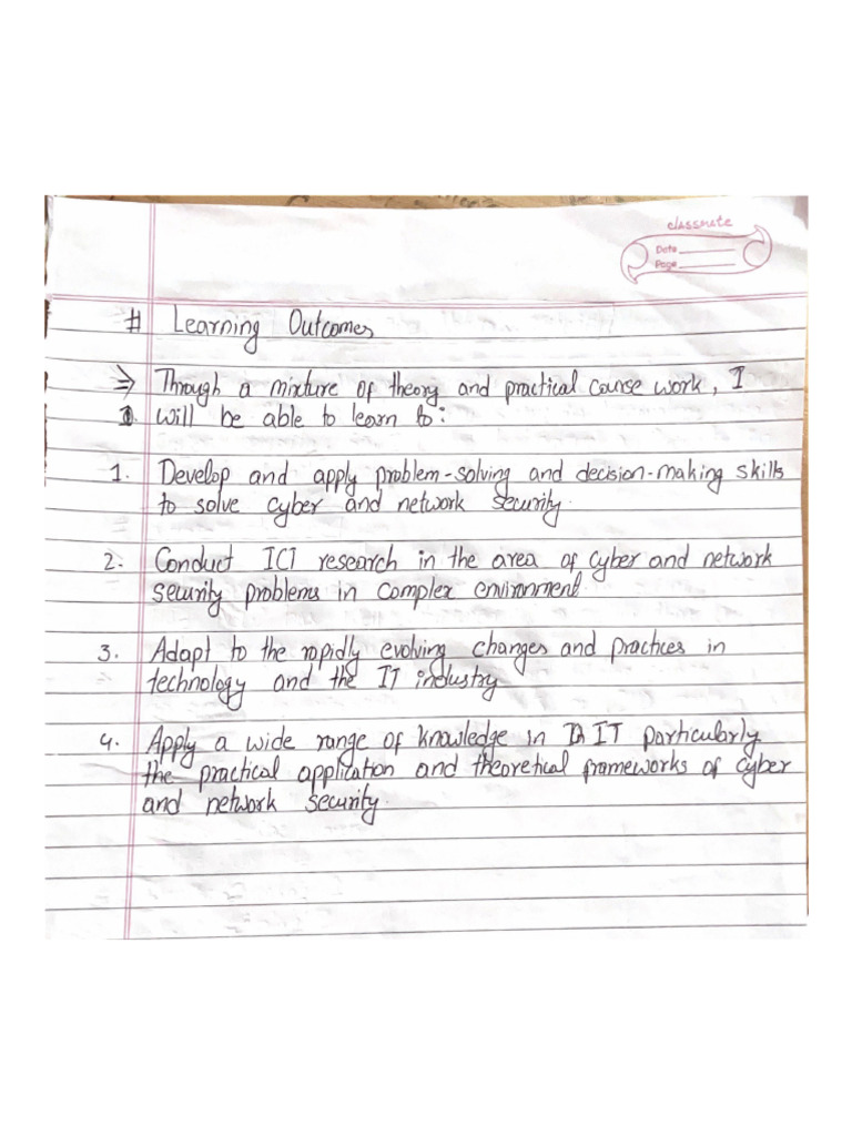 Learning Outcomes | PDF