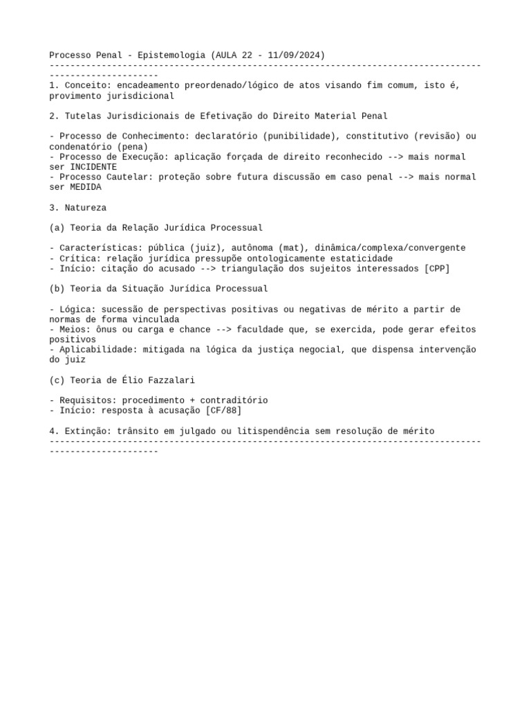 Aula 22 - Processo Penal - Epistemologia | PDF