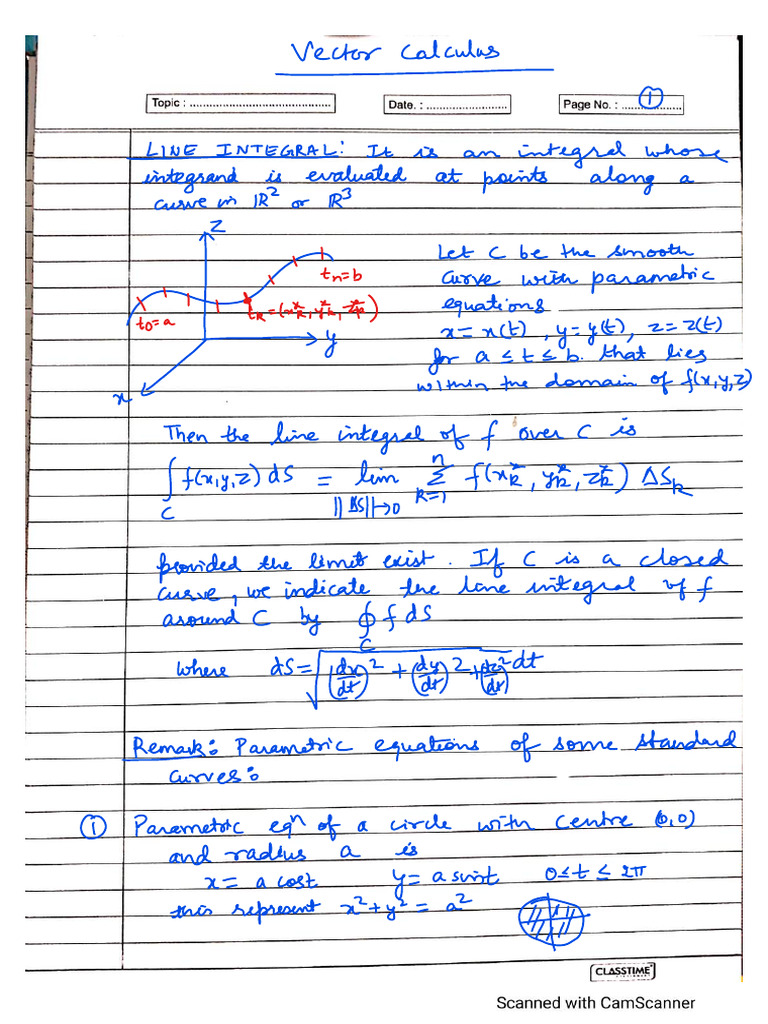 Vector Calculus Complete Chapter | PDF